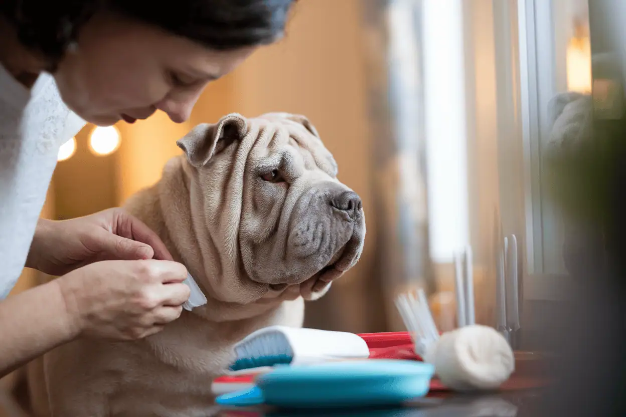 טיפול נכון בקפלי העור של שארפיי: מניעת זיהומים ודלקות - כלב נבון